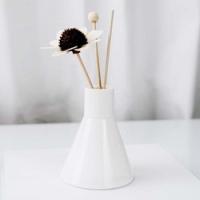 China 100ml White Mini Diffuser Glass Bottle With Screw Top Cap Stick Aluminum Cover for sale