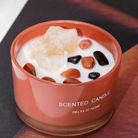 China Customized Private Label Soy Candle With White Sage And Crystal For Purification for sale