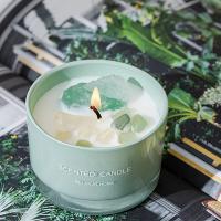 China Customized Private Label Soy Candle With White Sage And Crystal For Purification for sale