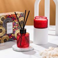 China Handmade Glass Jar Scent Candles Diffuser For Embossed Star Cup Gift Set for sale