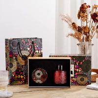 China Handmade Glass Jar Scent Candles Diffuser For Embossed Star Cup Gift Set for sale