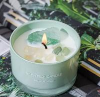 China Customized Private Label Soy Candle With White Sage And Crystal For Purification for sale