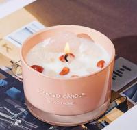 China Customized Private Label Soy Candle With White Sage And Crystal For Purification for sale