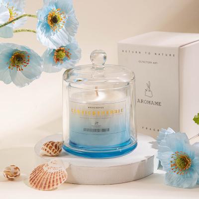 China Gradual Bell Jar Glass Scented Candle Diy Gift Soy Wax Smokeless 9cm X 12mm for sale