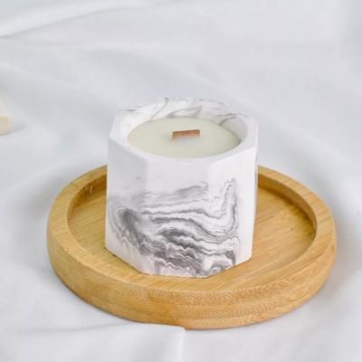 China Smokeless Aromatherapy Scented Candle Marble Plaster Cup Creative Home for sale