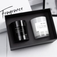 China Amazon Classic Black And White Luxury Glass Gift Box Scented Candle 7cm*8cm for sale