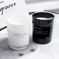 China Amazon Classic Black And White Luxury Glass Gift Box Scented Candle 7cm*8cm for sale