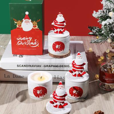 China Christmas Man Aroma Scented Candles Set Soy Wax Decoration Eco Enviroment for sale