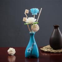 China Hotel Fragrance Air Fresher Flower Stick Ceramic Bottle Decorative Aroma Reed Diffuser for sale