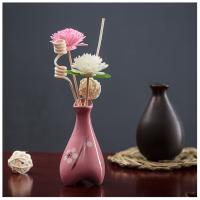 China Hotel Fragrance Air Fresher Flower Stick Ceramic Bottle Decorative Aroma Reed Diffuser for sale