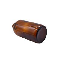 China Amber 16 Oz Boston Round Bottles for sale