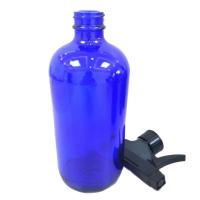 China Blue Pharmaceutical 16oz Boston Round Glass Bottles for sale