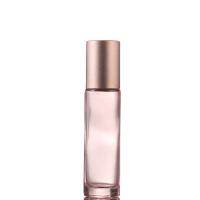 China Pink Color Rose Gold Cap 10ml Glass Roller Ball Bottles for sale
