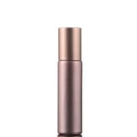 China Pink Color Rose Gold Cap 10ml Glass Roller Ball Bottles for sale