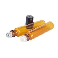 China SGS CE Black Cap 10ml Amber Roll On Bottles for sale