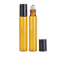 China SGS CE Black Cap 10ml Amber Roll On Bottles for sale