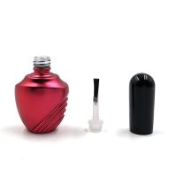 China Flame Plating Frosted Red 13ml Nail Polish Glass Bottle for sale