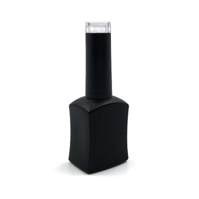 China UV Protected Black Painted 17ml Gel Nail Polish Square Bottle for sale