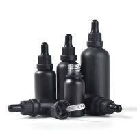 China 5ml 10ml 15ml 20ml 30ml 50ml 100ml Black Frosted Glass Dropper Bottles For Essential Oils for sale