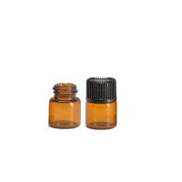 China 1ml 2ml 3ml 5ml Amber Essential Oil Bottles With Metal Cap for sale