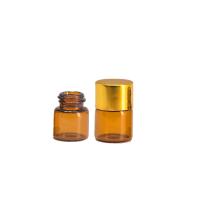 China 1ml 2ml 3ml 5ml Amber Essential Oil Bottles With Metal Cap for sale
