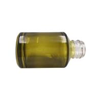 China Essential Oil Serum Bottle Luxury Empty 30ml Glass Bottle Dropper With Shiny Silver Color for sale