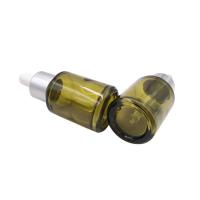 China Essential Oil Serum Bottle Luxury Empty 30ml Glass Bottle Dropper With Shiny Silver Color for sale