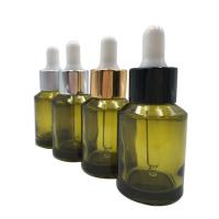China Essential Oil Serum Bottle Luxury Empty 30ml Glass Bottle Dropper With Shiny Silver Color for sale