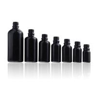 China 15ml 30ml 60ml 120ml Black Essential Oil Boston Round Glass Bottles for sale