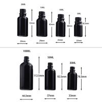 China 15ml 30ml 60ml 120ml Black Essential Oil Boston Round Glass Bottles for sale