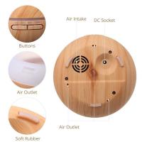 China Popular decorative 300ml 7 Led Color Cool Mist Wood Grain Oil Diffuser for sale