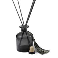 China 2021 Black Color 200ml Essential Oil Belly Reed Diffuser Glass Bottles for sale