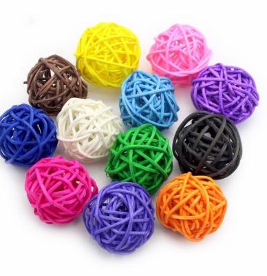 China SGS Small Christmas Wicker Rattan Decorative Balls Spheres Decor Bulk for sale