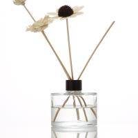 China Decorative Hotel Empty Black Cap Round 200ml Diffuser Bottle for sale