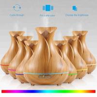 China 400ml Big Volume Wood Grain Humidifier and Essential Oil Diffuser for sale