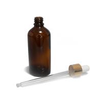 China 100ml Amber Essential Oil Glass Bottles DIN18 Size With Golden Cap for sale