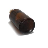 China 100ml Amber Essential Oil Glass Bottles DIN18 Size With Golden Cap for sale