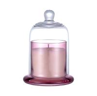 China Smokeless Home Fragrance Scented Candle Glass Bottle Bell Jar Soy Wax Scented Candles for sale
