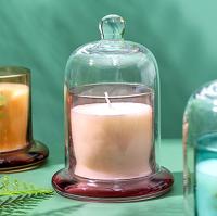 China Smokeless Home Fragrance Scented Candle Glass Bottle Bell Jar Soy Wax Scented Candles for sale