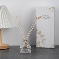 China 100ml Special Shaped Diffuser Glass Bottle Aroma White Reed Fragrances Bottles for sale