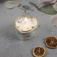 China Soy Wax Home Fragrance Scented Candles Glass Heart Shape Jar Gift Set for sale