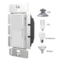 China 0-10V Digital IC Control Dimmer Rocker Switch with Slider - 110V-277V Input, 150W LED/600W Halogen Load Capacity for sale