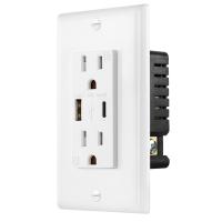 China Fast Charging USB Wall Outlet with Type-C Port - 15A 125V AC Rating, 4.2A Max Output for sale