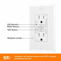 China 15A GFCI Outlet 125V 60Hz with 0.025s Trip Time and Self-Test Feature for Electrical Safety for sale