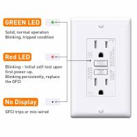 China 15A GFCI Outlet 125V 60Hz with 0.025s Trip Time and Self-Test Feature for Electrical Safety for sale