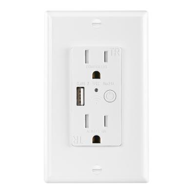China Smart WiFi Power Outlet with USB Port - 15A 125V Dual Outlet Alexa Google Home Compatible for sale
