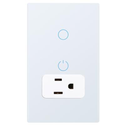 China 15A WiFi Smart Socket with 1-Gang Switch - 1850W Max Power, iOS/Android App & Voice Control for sale
