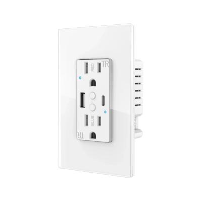 China Tuya WiFi Smart Socket with USB Type-C - 2 AC Outlets 15A 2500W for Home Automation for sale