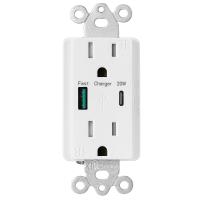 China PD20W Fast Charging USB Socket 15A 100-240V with Type-C and QC3.0 Dual Port Charging for sale