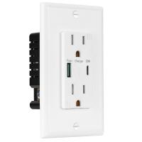 China PD20W Fast Charging USB Socket 15A 100-240V with Type-C and QC3.0 Dual Port Charging for sale